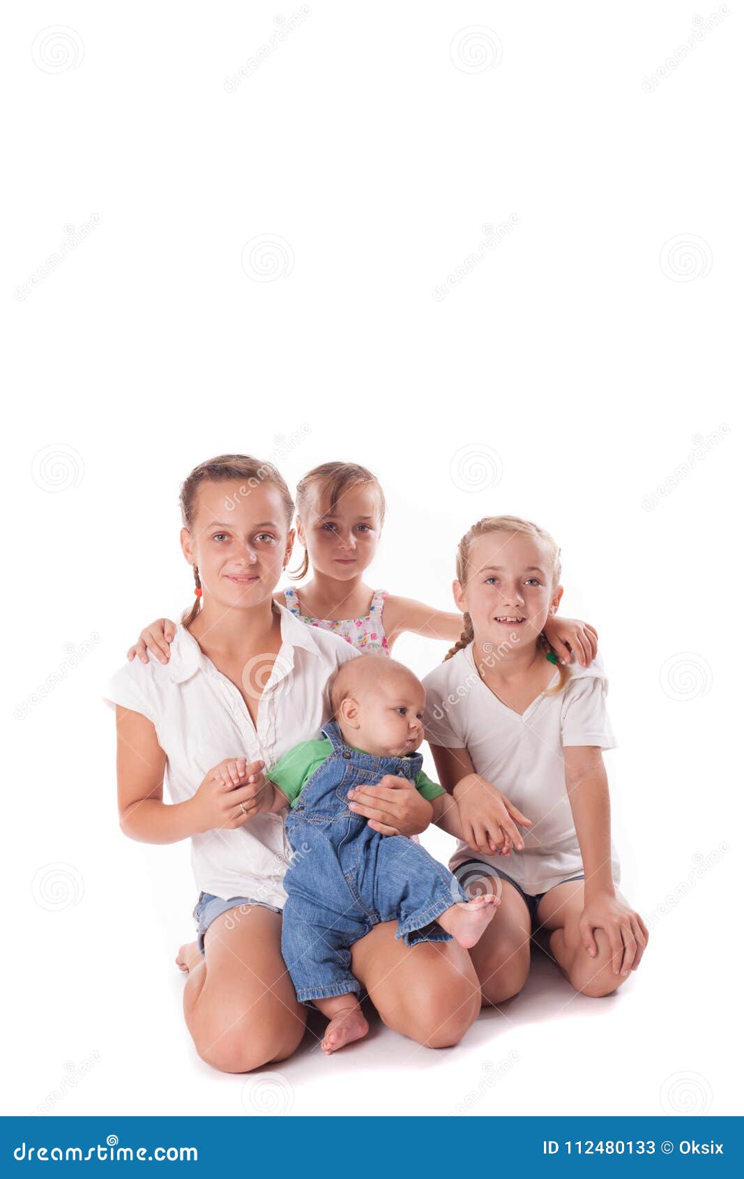 Portrait of three sisters stock image. Image of love - 112480133