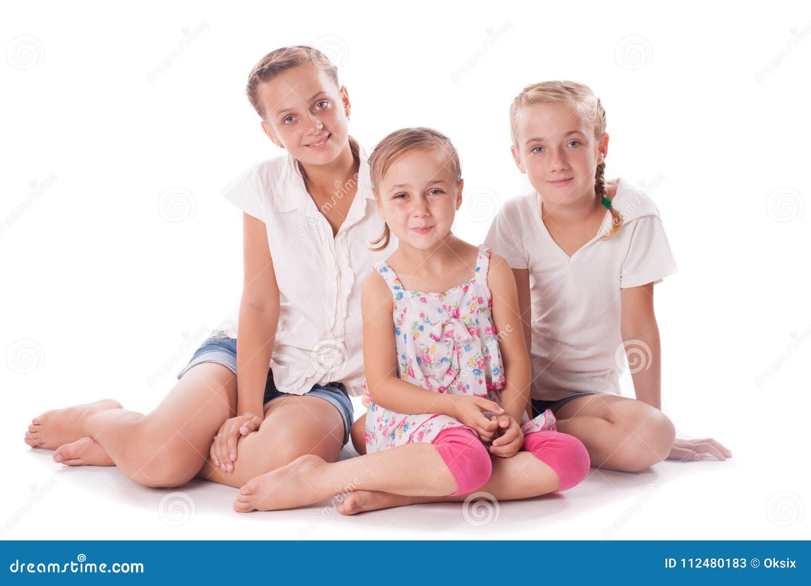 Portrait of three sisters stock image. Image of casual - 112480183