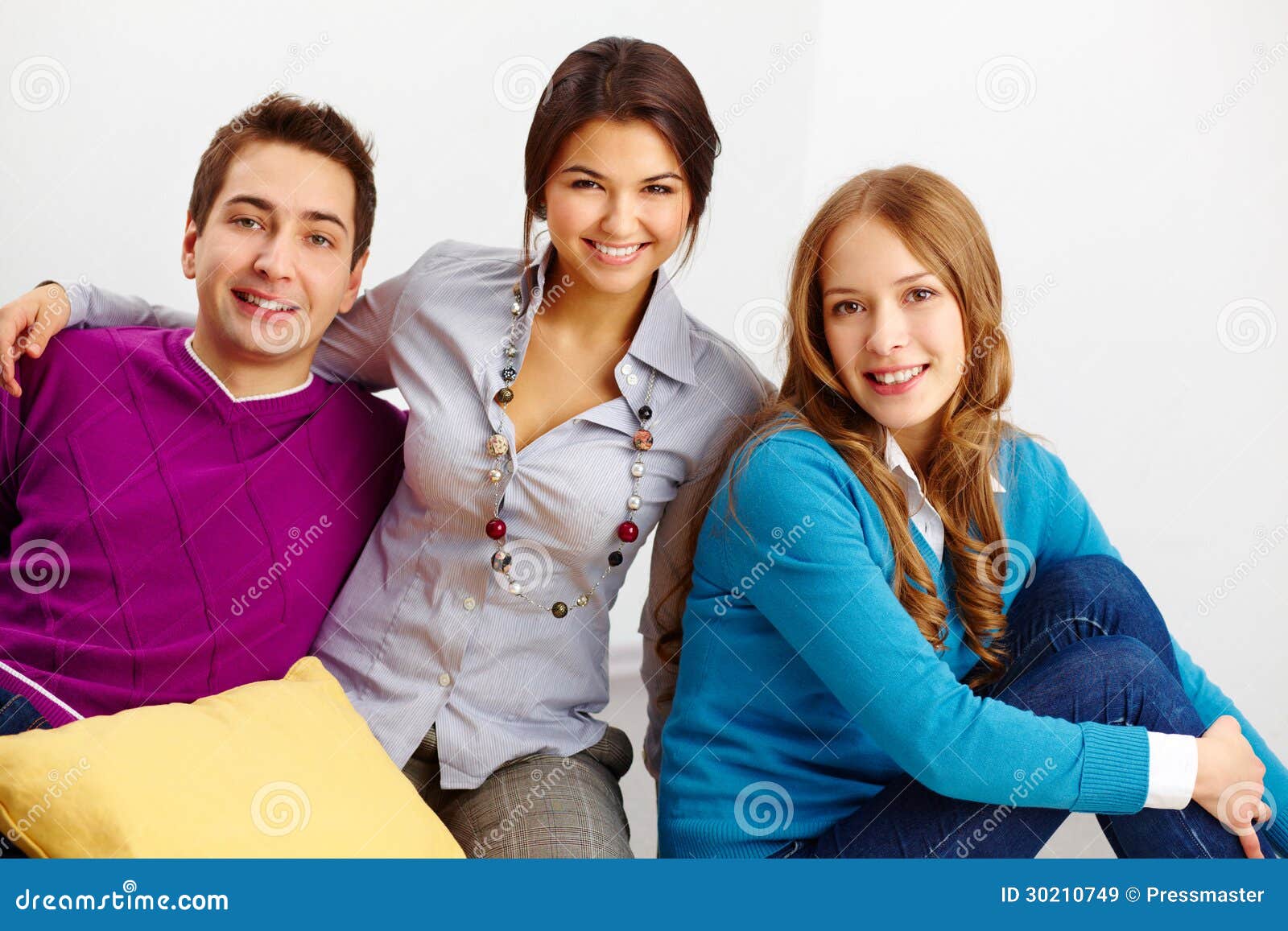 Group of three stock image. Image of hugging, lady, charming - 30210749