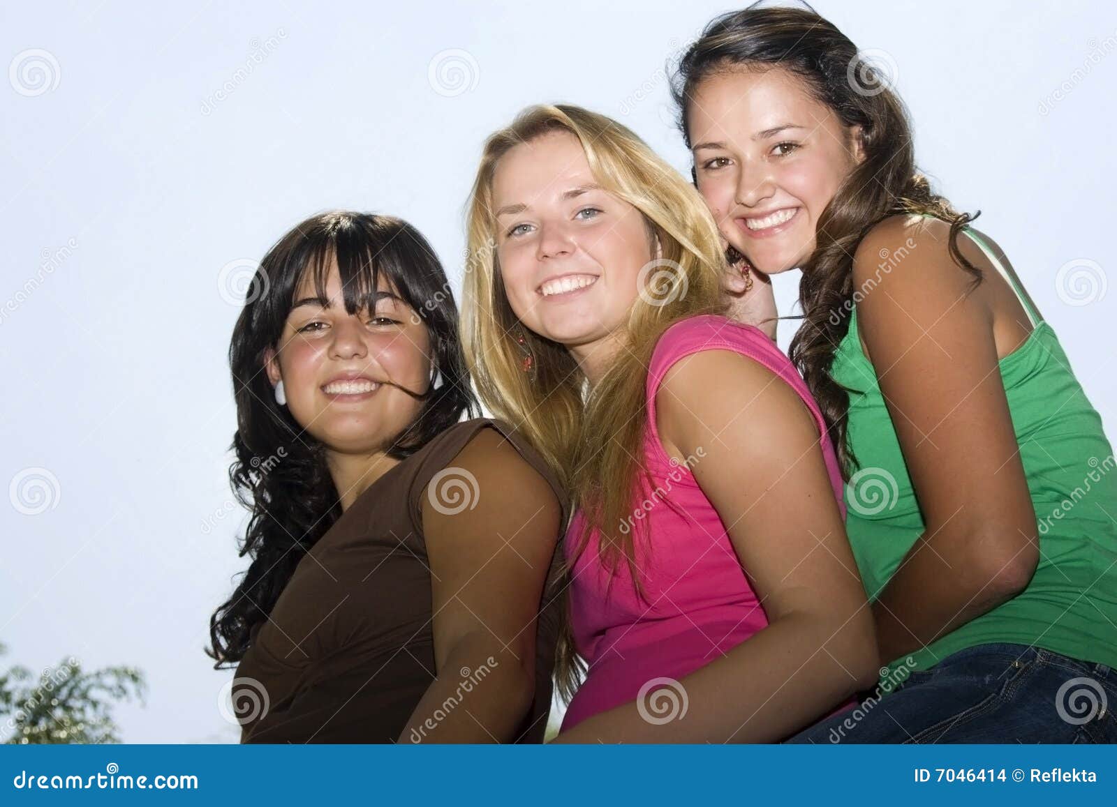 Portrait of Three Teenagers Stock Photo - Image of european ...