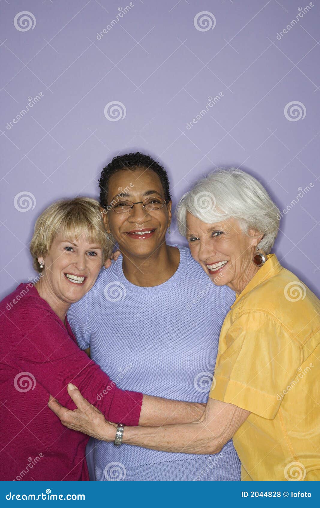 Portrait of three women. stock photo. Image of viewer - 2044828