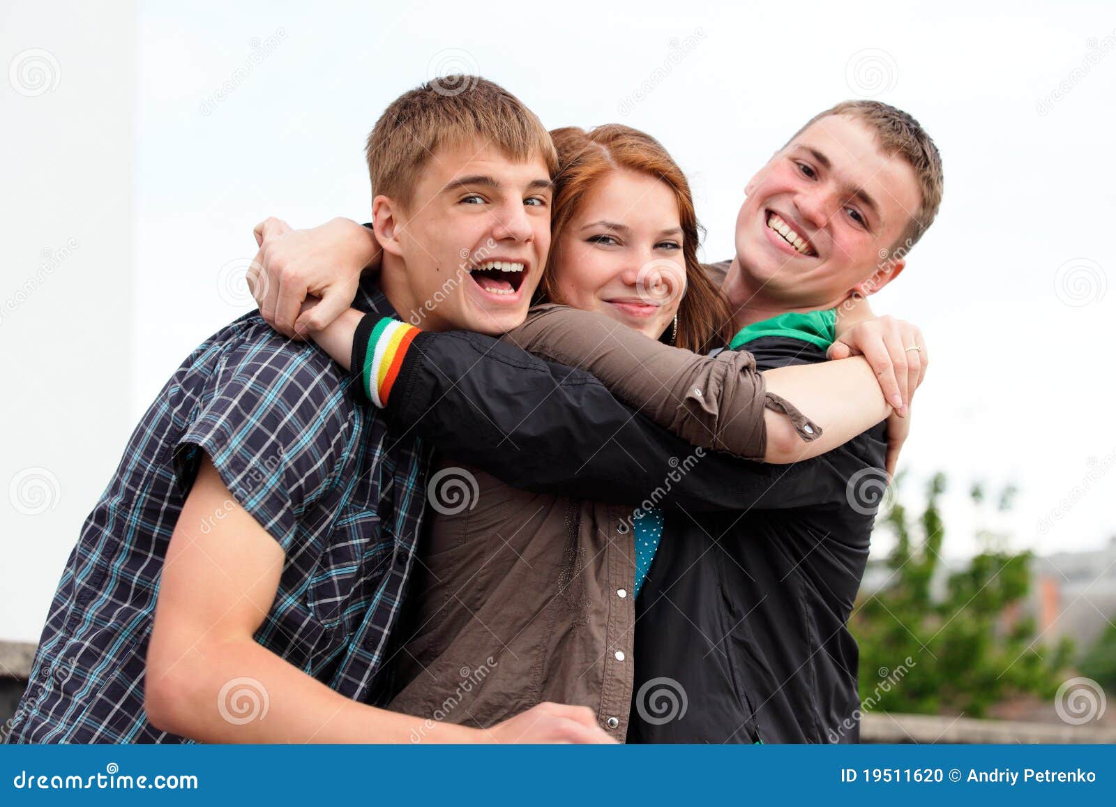 Portrait of Three Young Teenagers Stock Photo - Image of isolate, kids ...