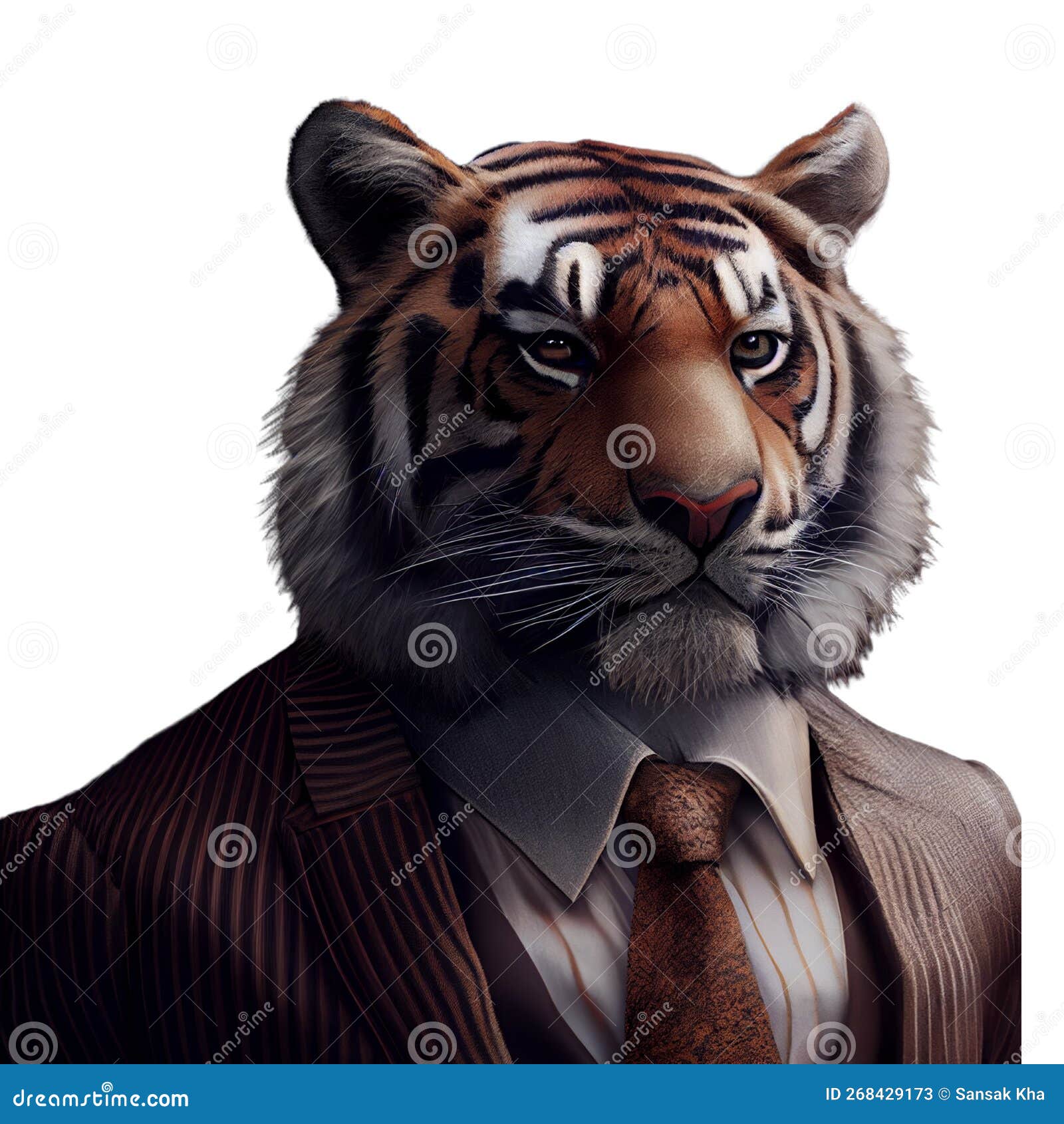 Tiger Dressed In An Elegant And Modern Suit With A Nice Tie Royalty ...