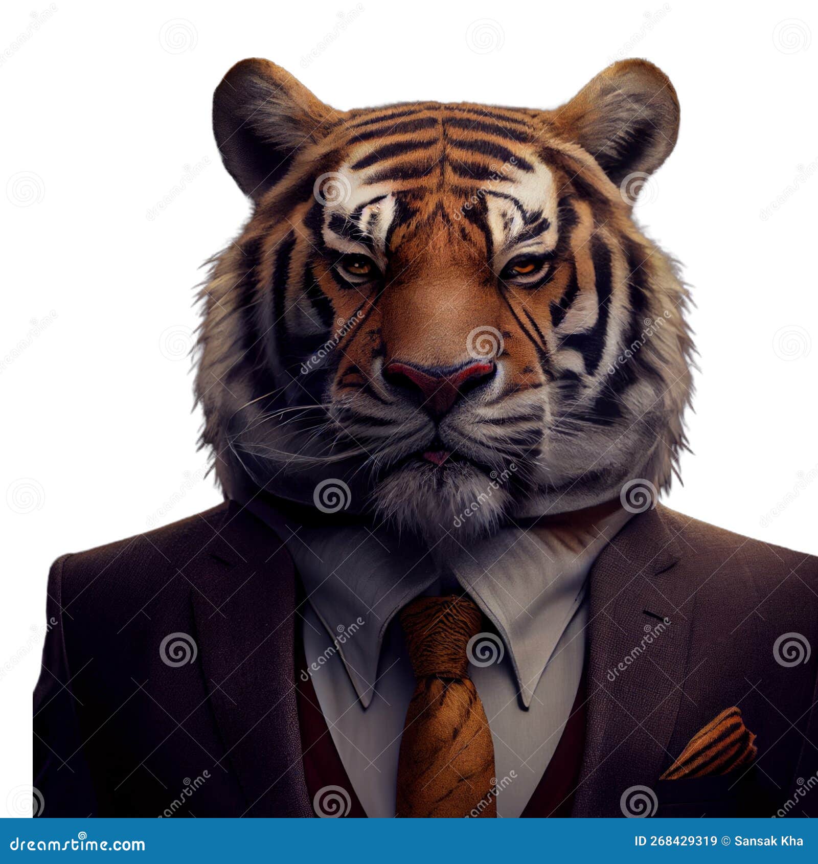 Tiger Dressed In An Elegant And Modern Suit With A Nice Tie Royalty ...
