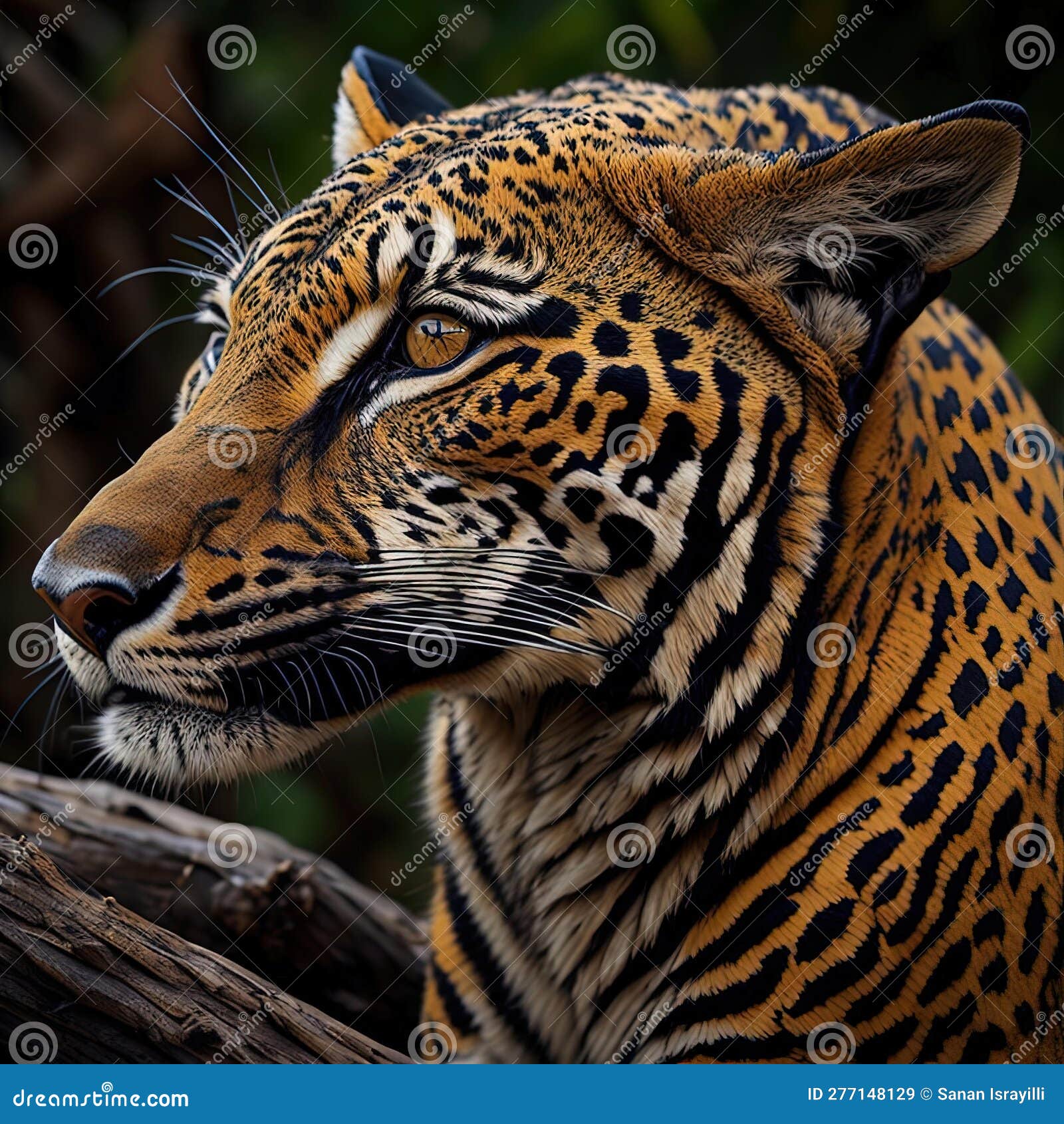 Portrait of a Tiger in the Jungle. Panthera Onca Stock Illustration ...