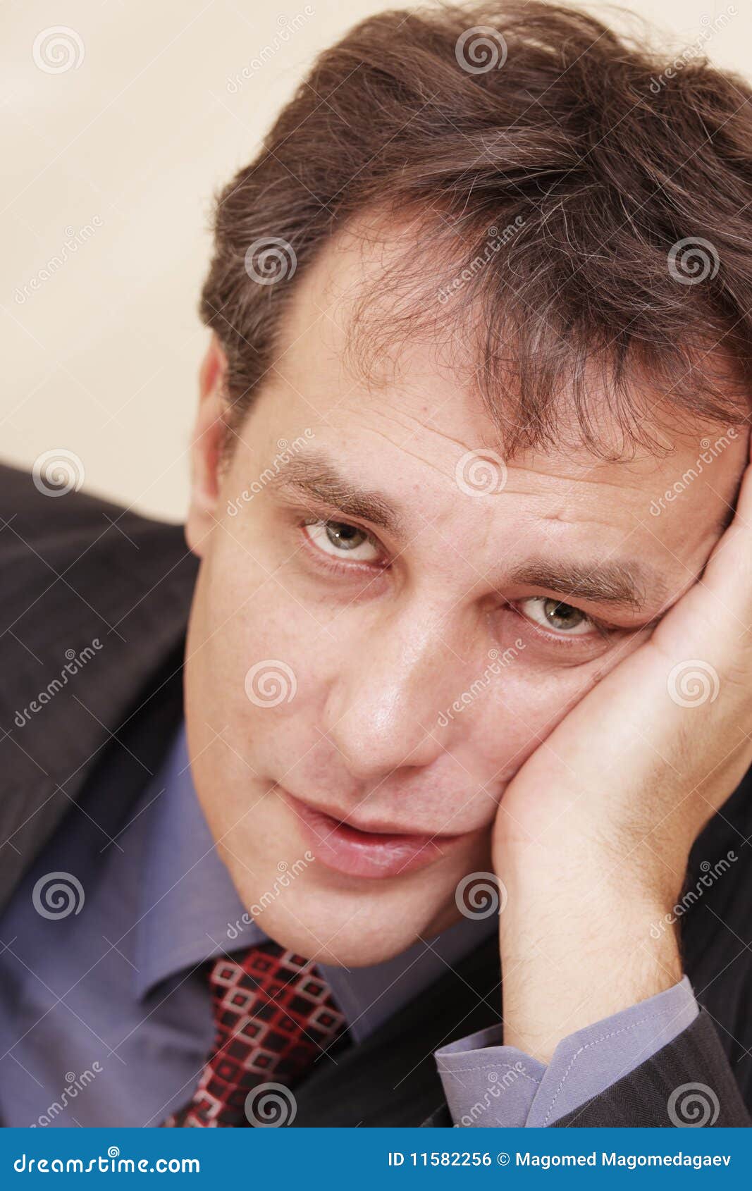 Portrait of Tired Businessman Stock Photo - Image of manager, business ...