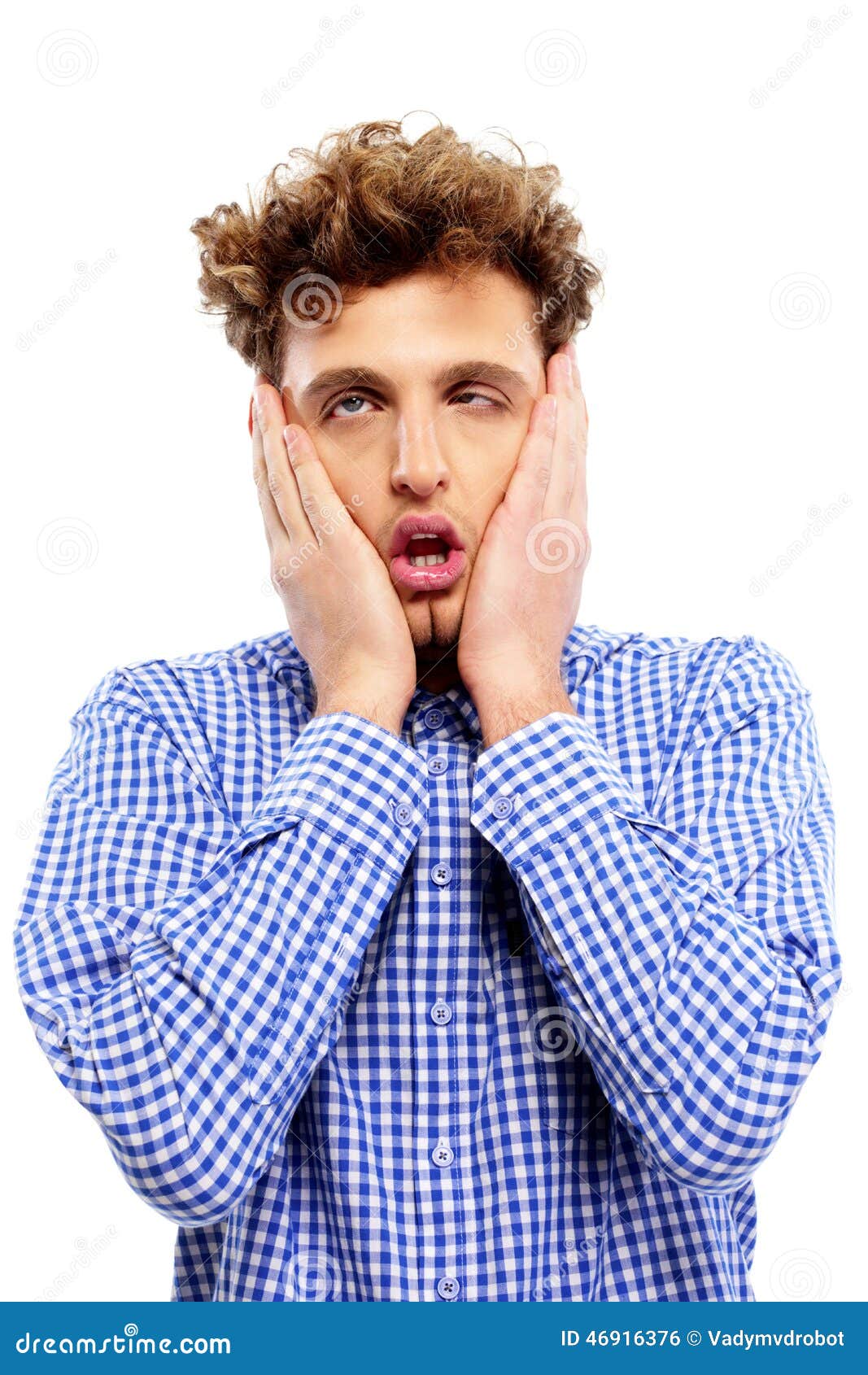 Portrait of a Tired Casual Man Stock Photo - Image of male, inattentive ...