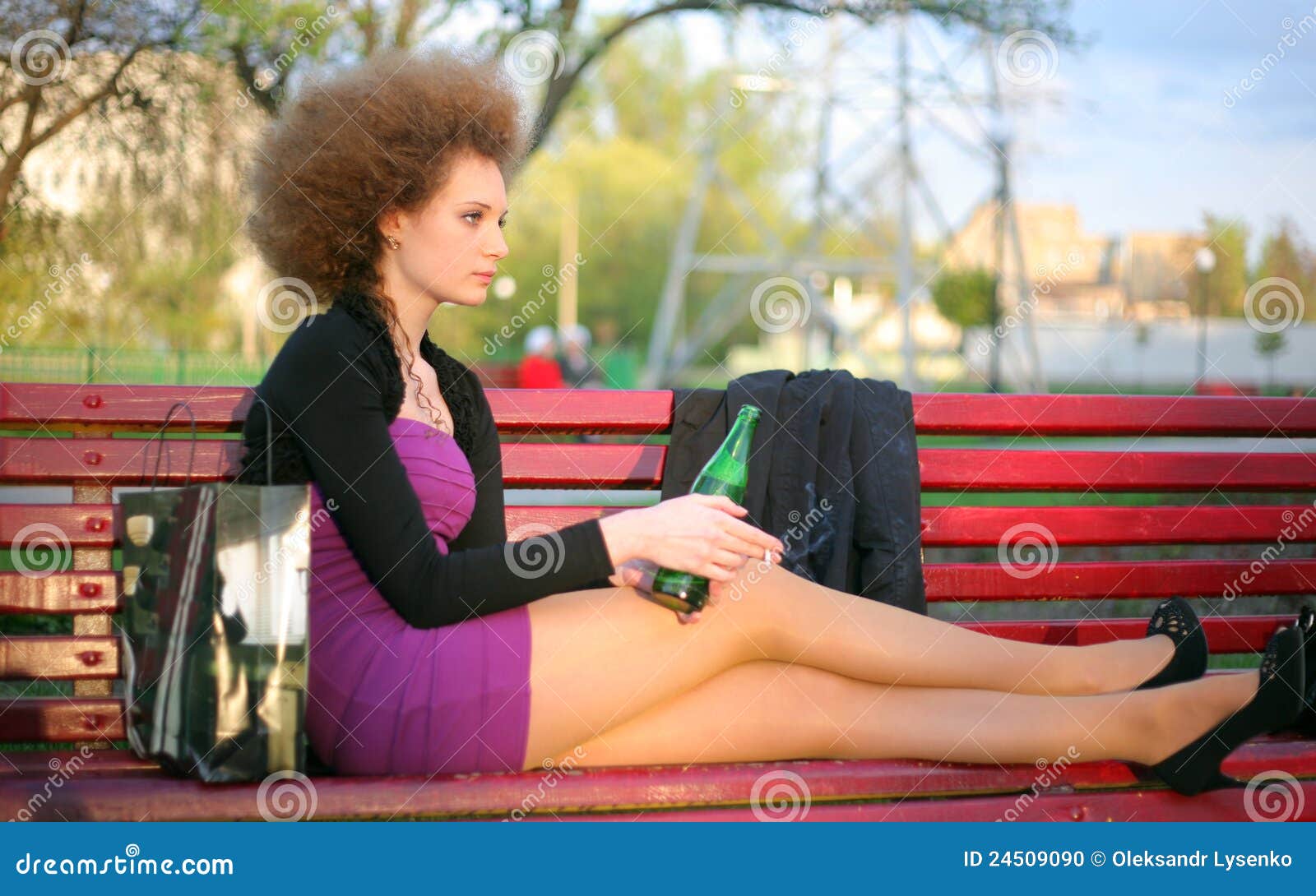 Portrait of a tired girl stock photo. Image of outdoors - 24509090