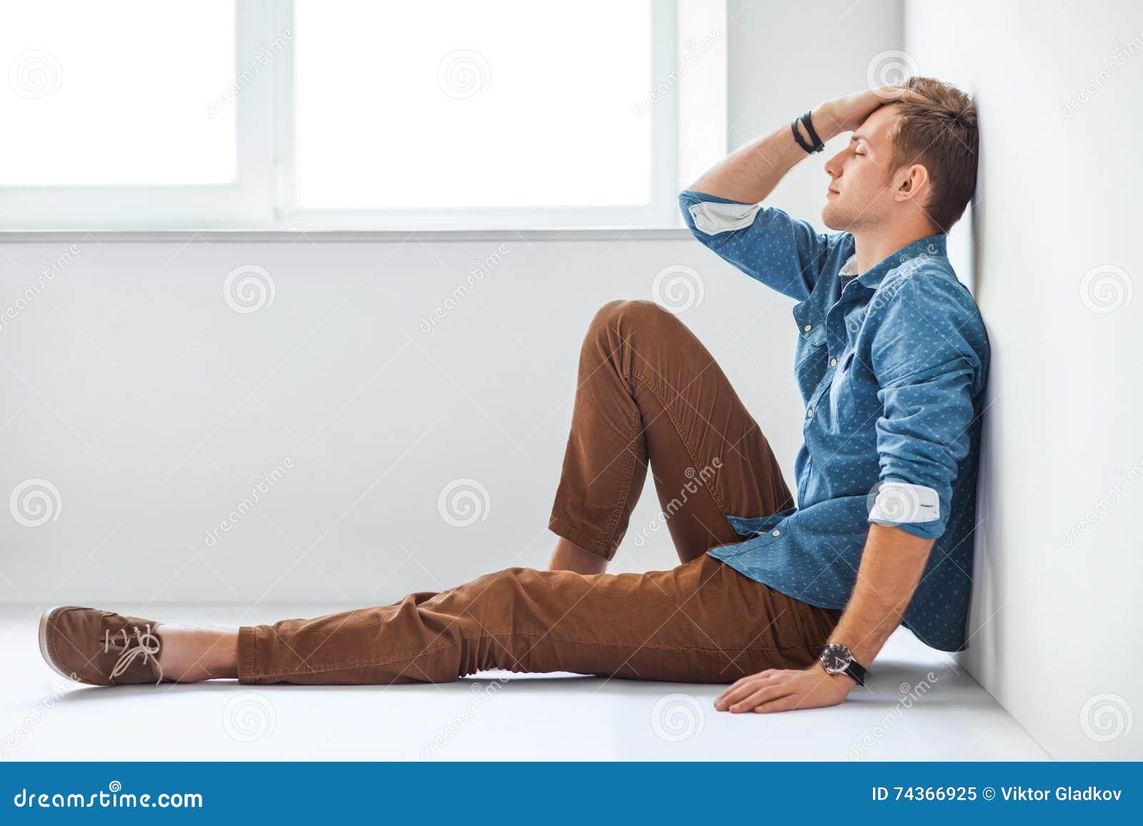 Tired Handsome Professional Repairman Working Stock Photo ...