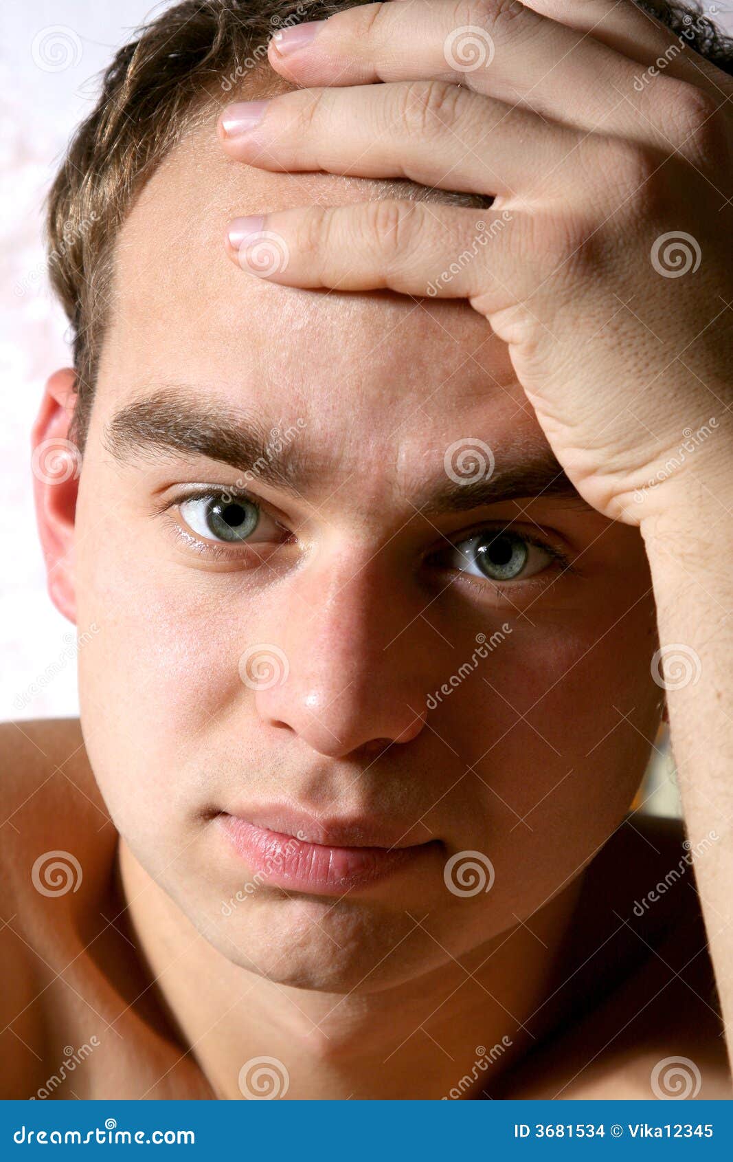 Portrait of tired man stock photo. Image of adult, lying - 3681534