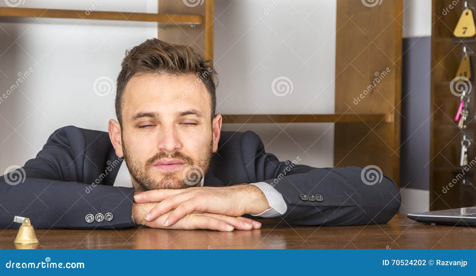 Portrait of a Tired Receptionist Stock Photo - Image of concierge ...