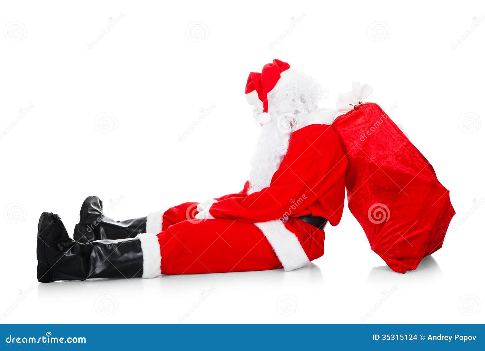 Portrait of tired santa stock photo. Image of resting - 35315124