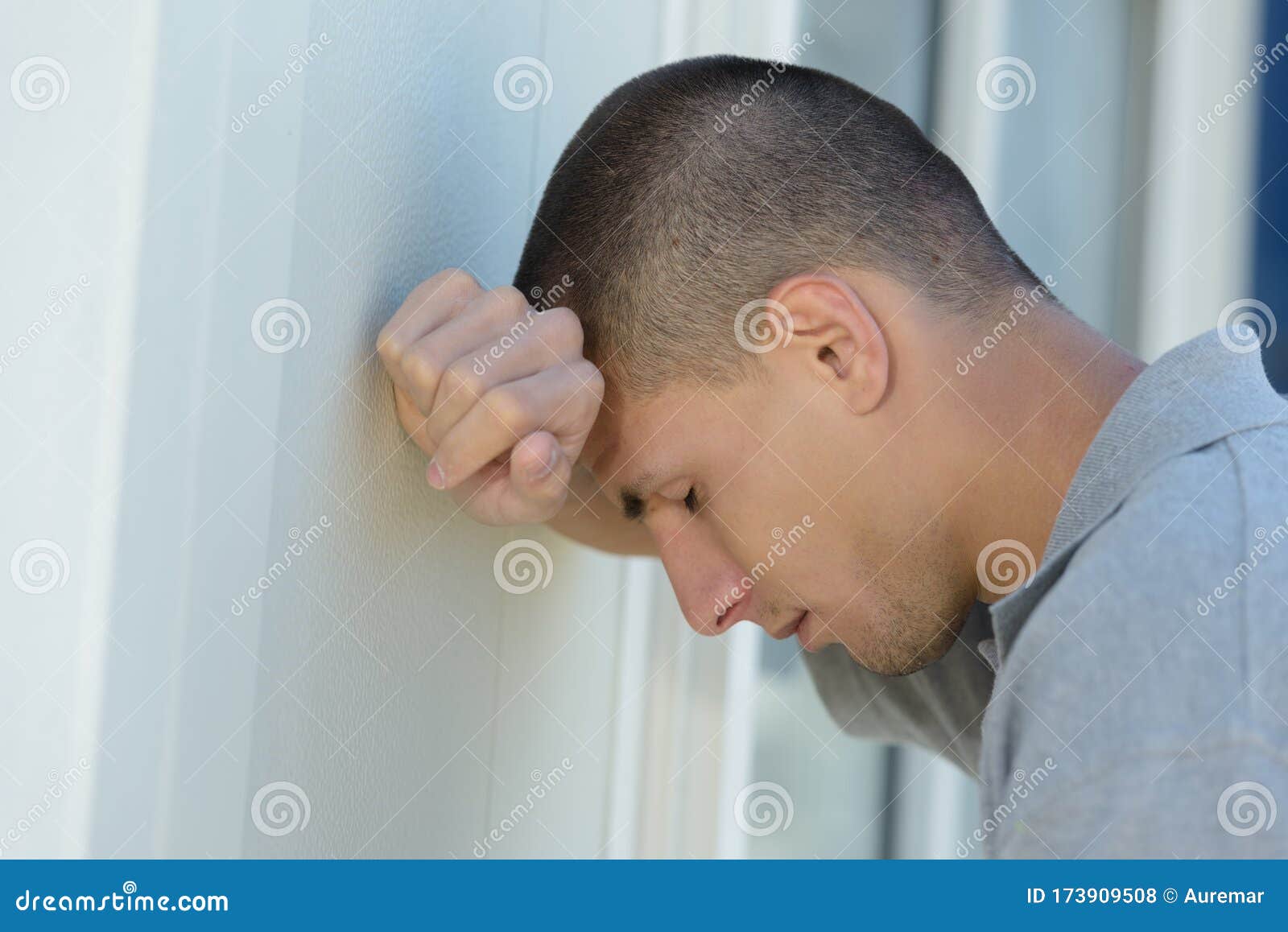 Portrait Tired Young Builder Stock Photo - Image of development ...