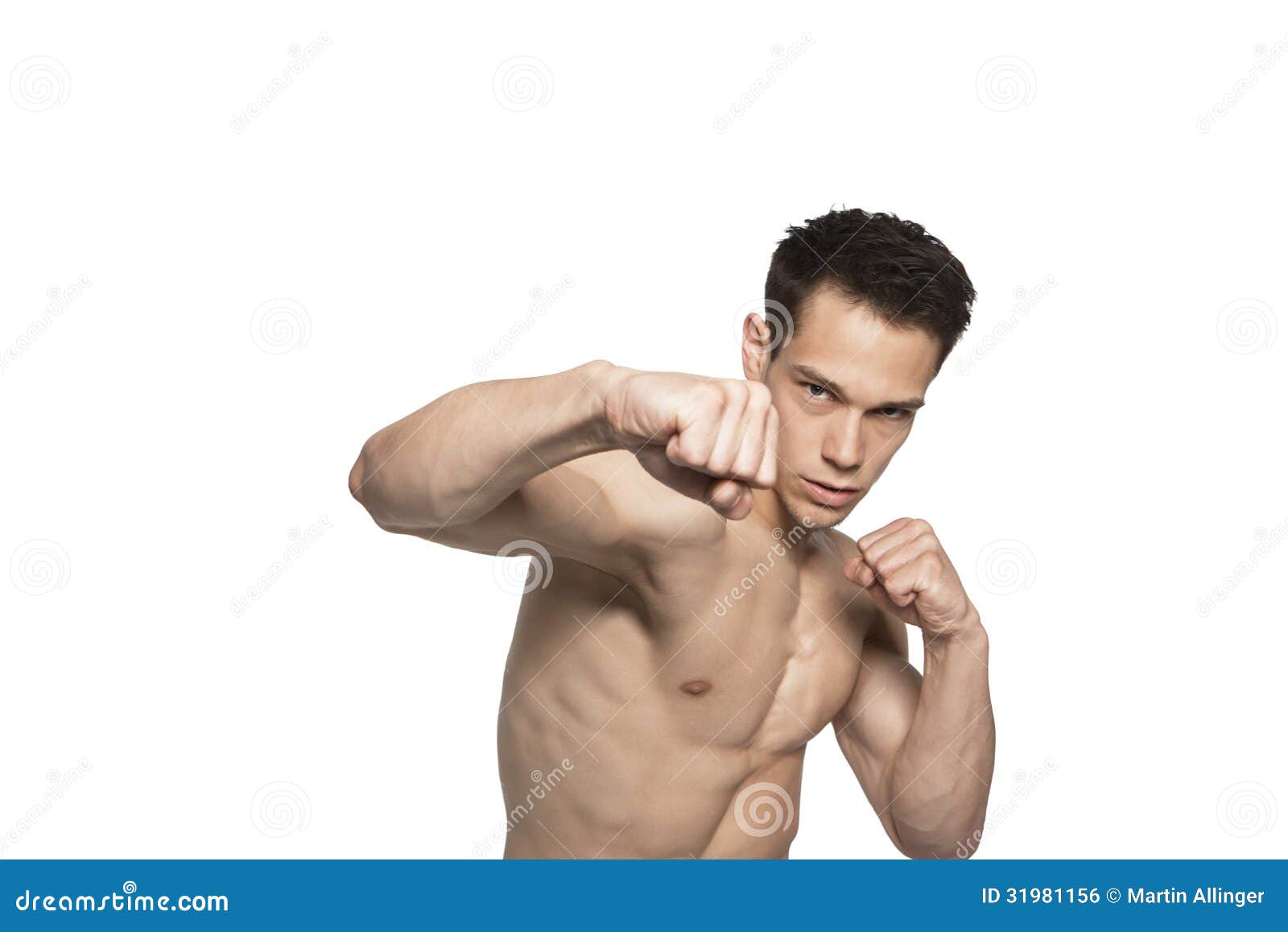 Portrait of Tough Boxing Guy Punching Stock Photo - Image of look ...