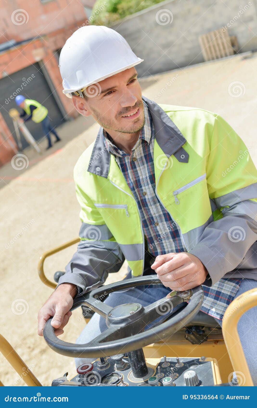 Portrait Tractor Operator at Construction Site Stock Photo - Image of ...