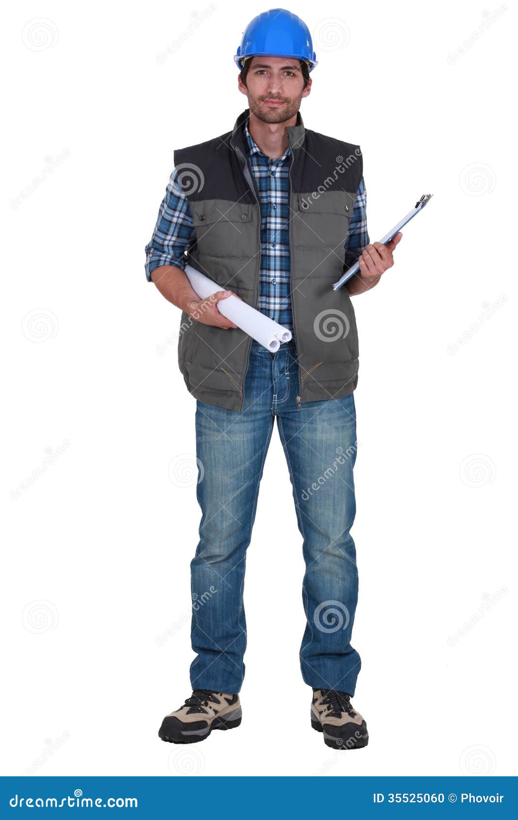 Portrait of a tradesman stock photo. Image of supervise - 35525060