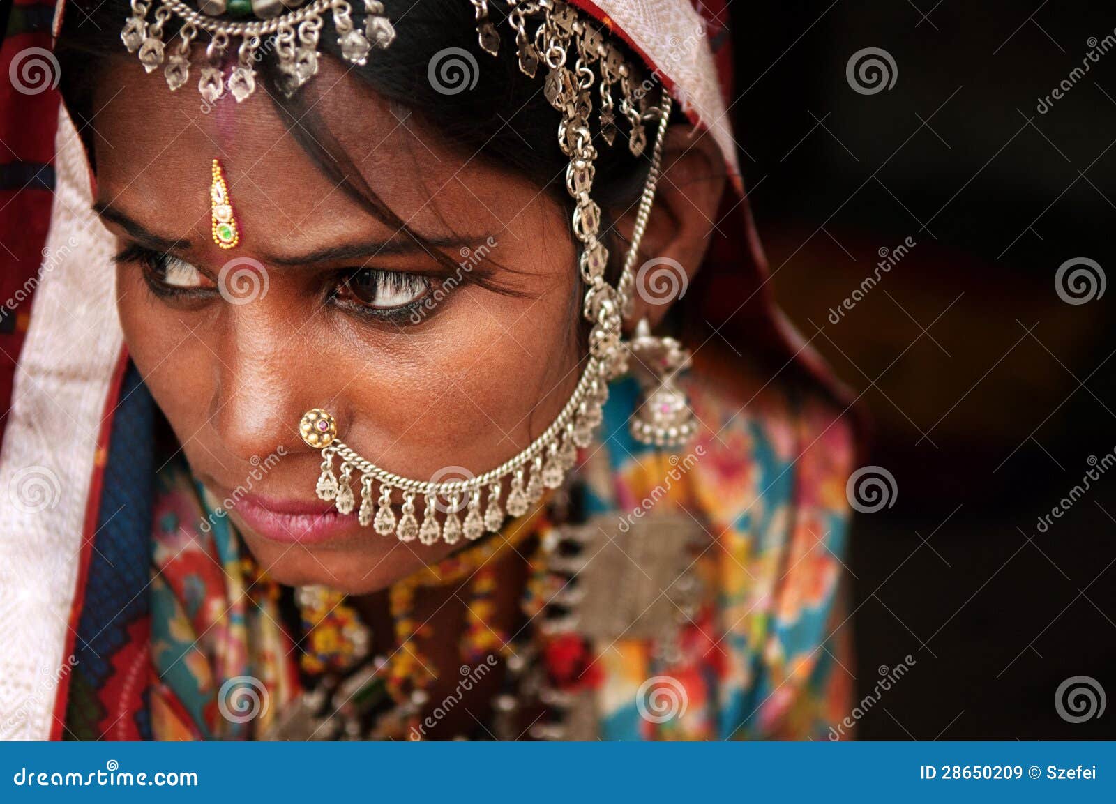 Portrait of Traditional Indian Woman Stock Image - Image of exotic ...