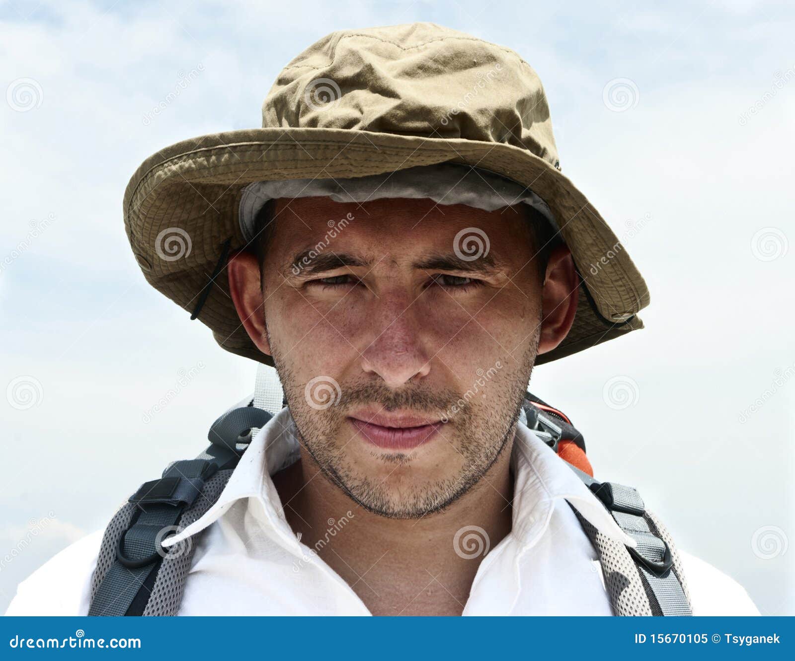 A portrait of a traveller stock image. Image of hero - 15670105