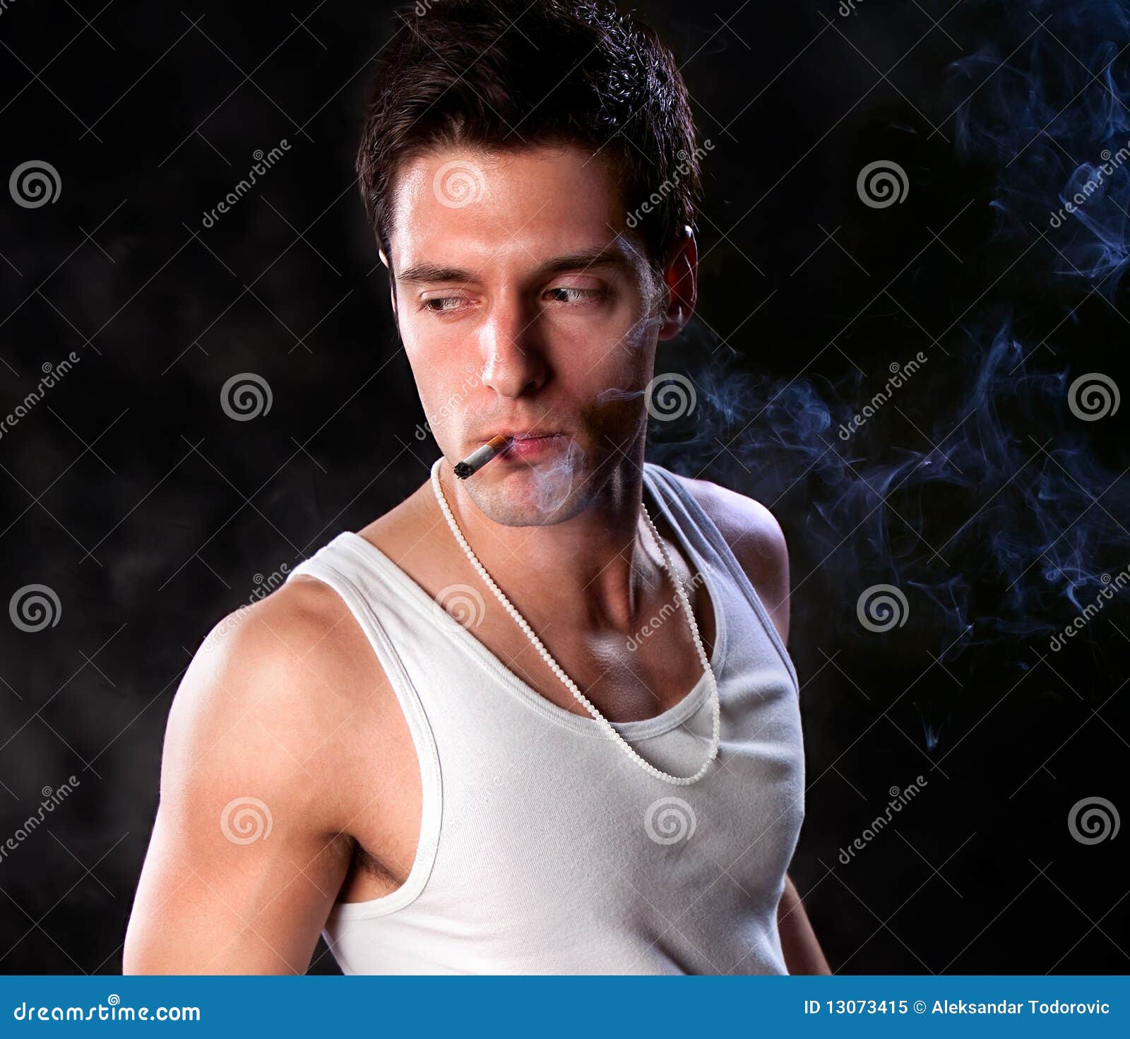 A Portrait about a Trendy Cute Guy Who is Smoking Stock Image - Image ...