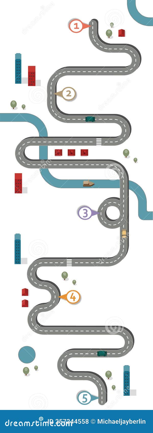 White without Text Business Workflow Roadmap, Infographic Flat Lay ...