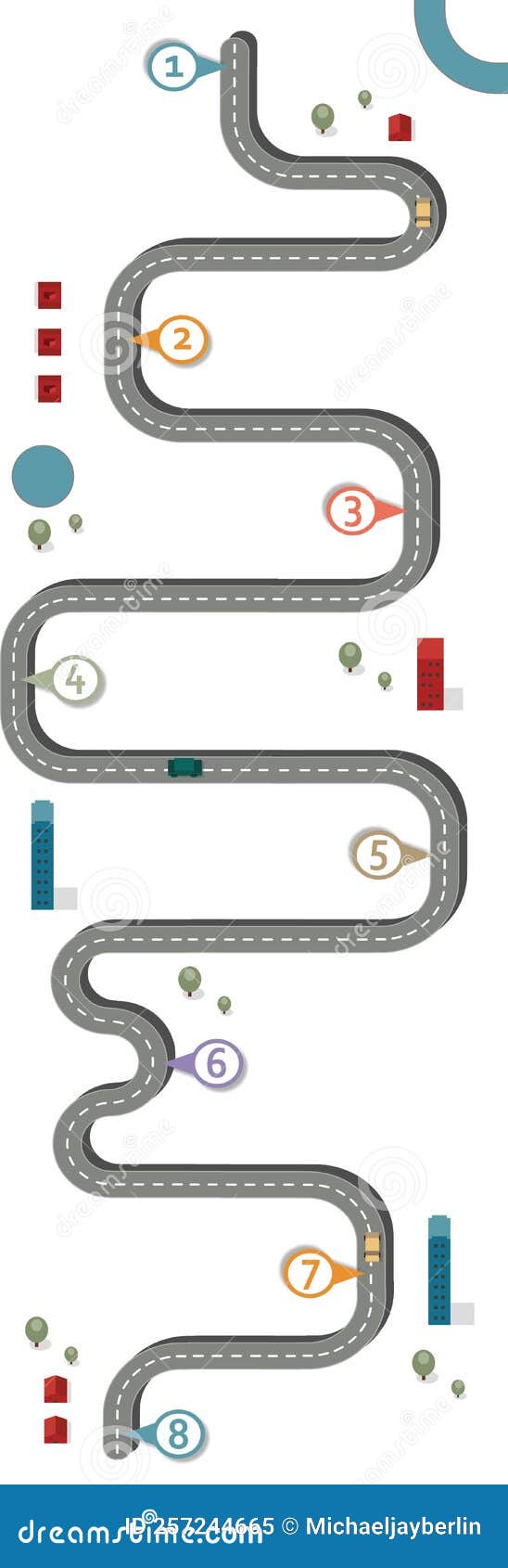 White without Text Business Workflow Roadmap, Infographic Flat Lay ...