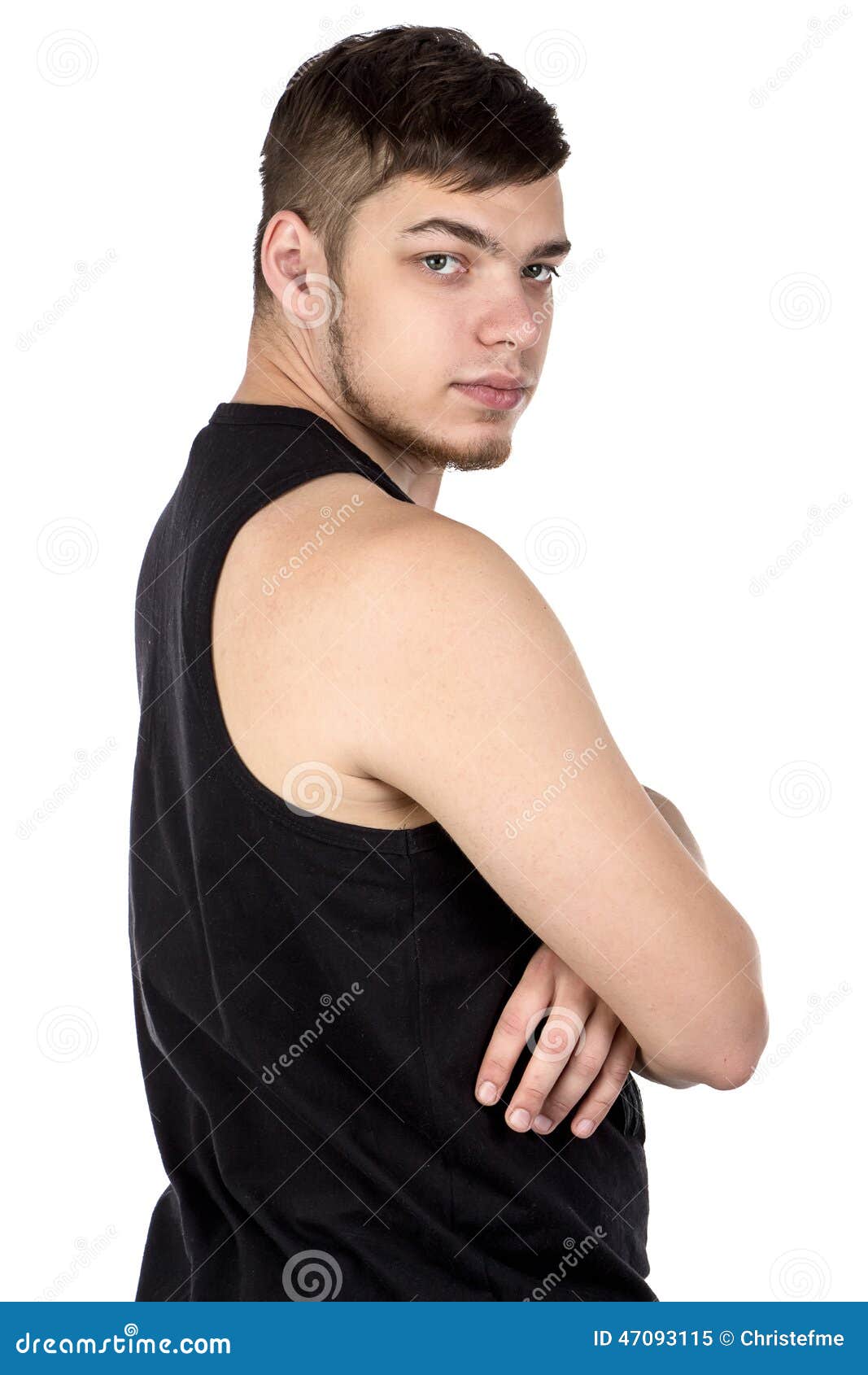 Portrait of the turned man stock image. Image of black - 47093115