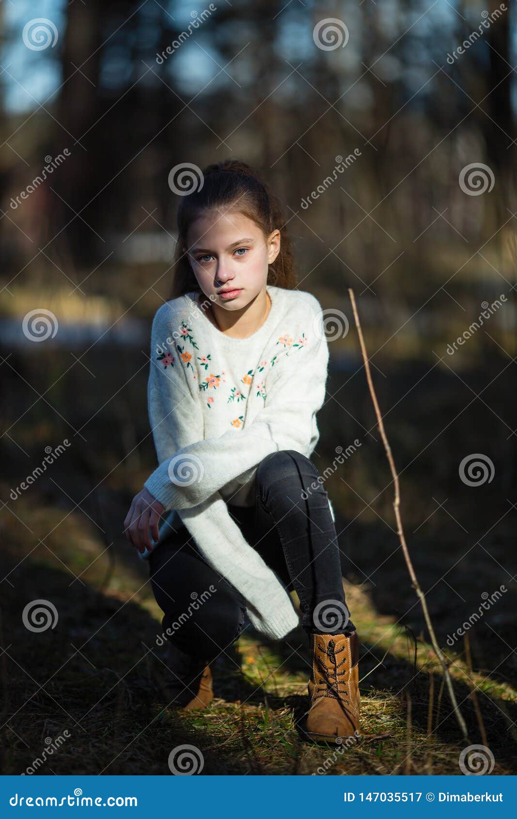 Portrait Of A Twelve Year Old Sweet Girl Stock Image Image Of