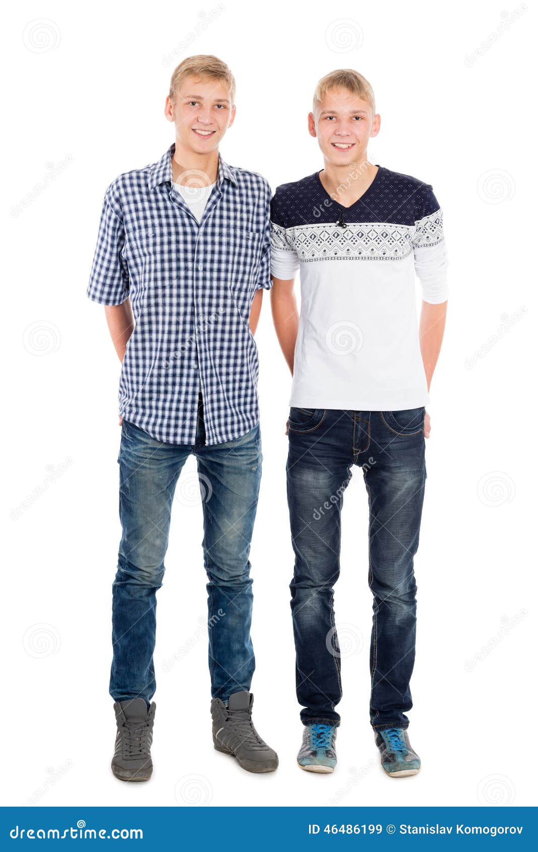 Portrait of twin brothers stock image. Image of blond - 46486199