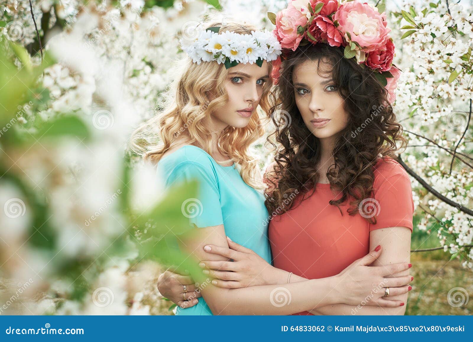 Portrait of Two Adorable Nymphs Stock Photo - Image of colorful, forest ...