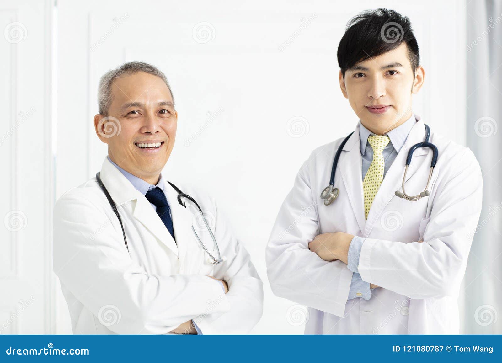 Portrait of Two Smiling Doctors Standing Stock Image - Image of people ...