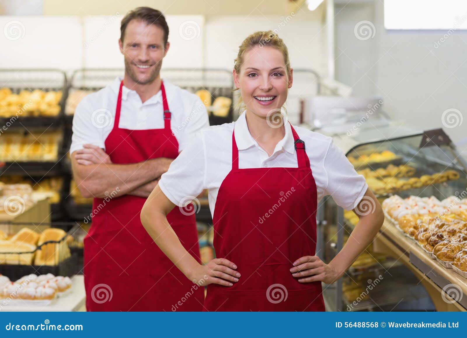 Portrait of Two Bakers with Hands on Hips Stock Photo - Image of hands ...