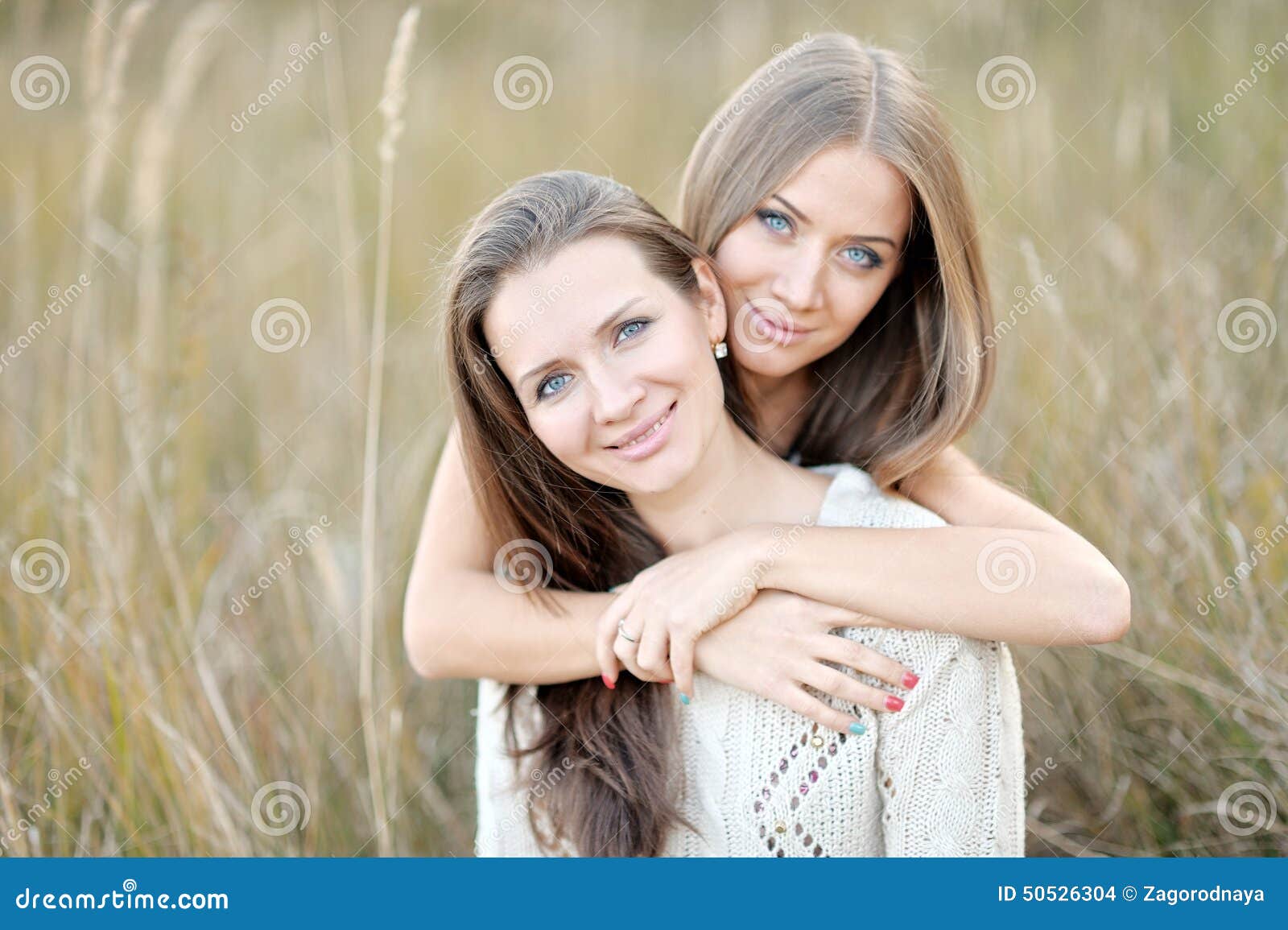 Portrait of Two Beautiful Sisters Stock Photo - Image of hair ...