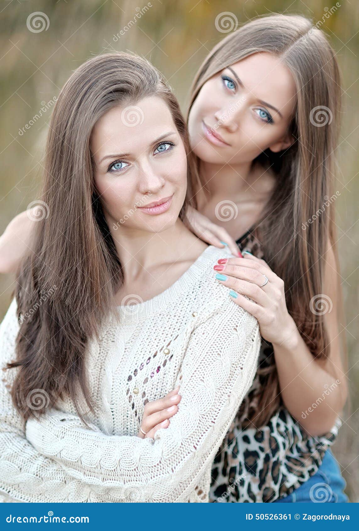 Portrait of Two Beautiful Sisters Stock Image - Image of natural ...