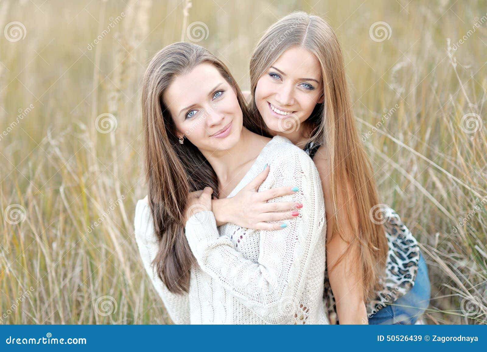 Portrait of Two Beautiful Sisters Stock Image - Image of nature ...