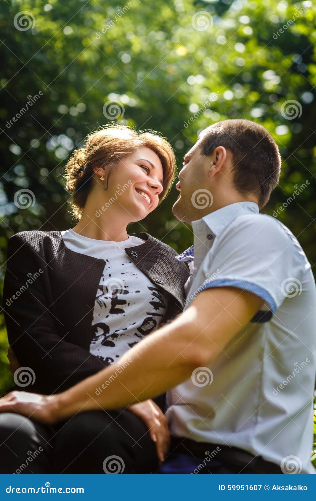 Portrait of Two Beautiful Young Lovers Stock Image - Image of park ...