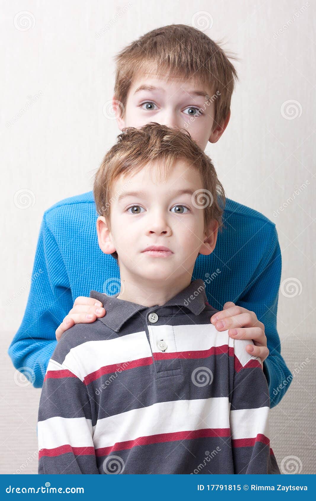 Portrait of Two Brothers Surprised Stock Image - Image of caucasian ...