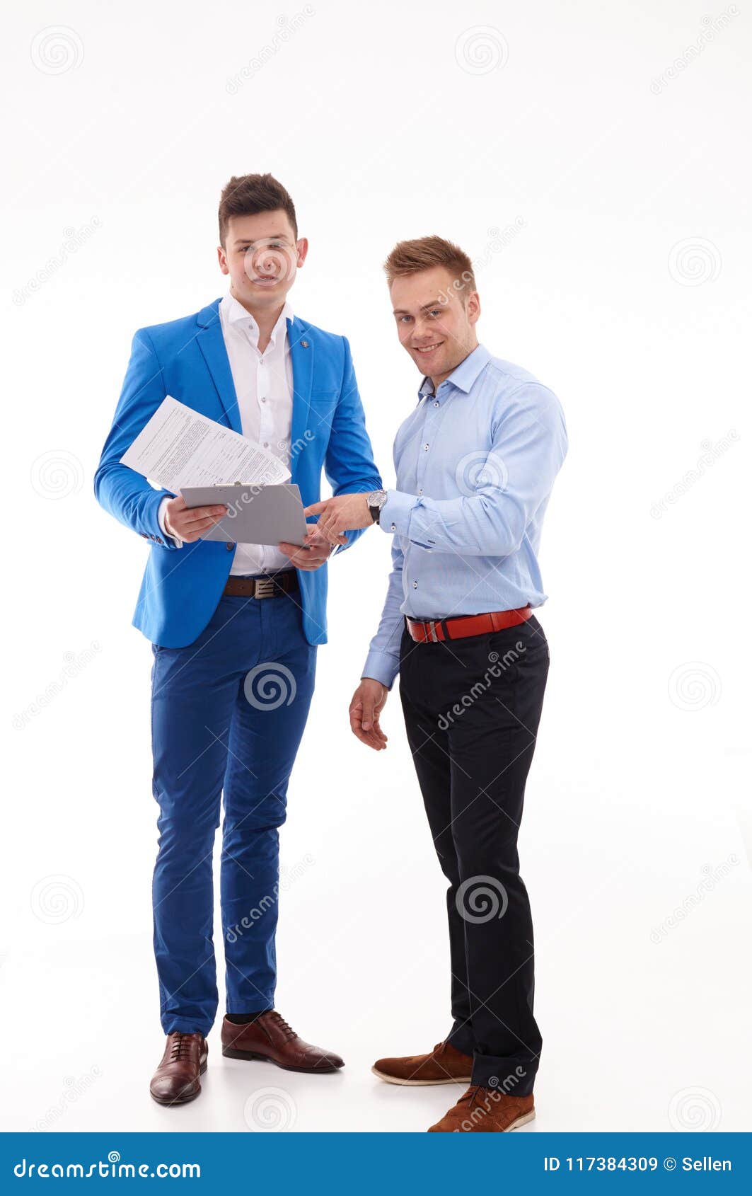 Portrait of Two Business Men Standing Together Stock Image - Image of ...