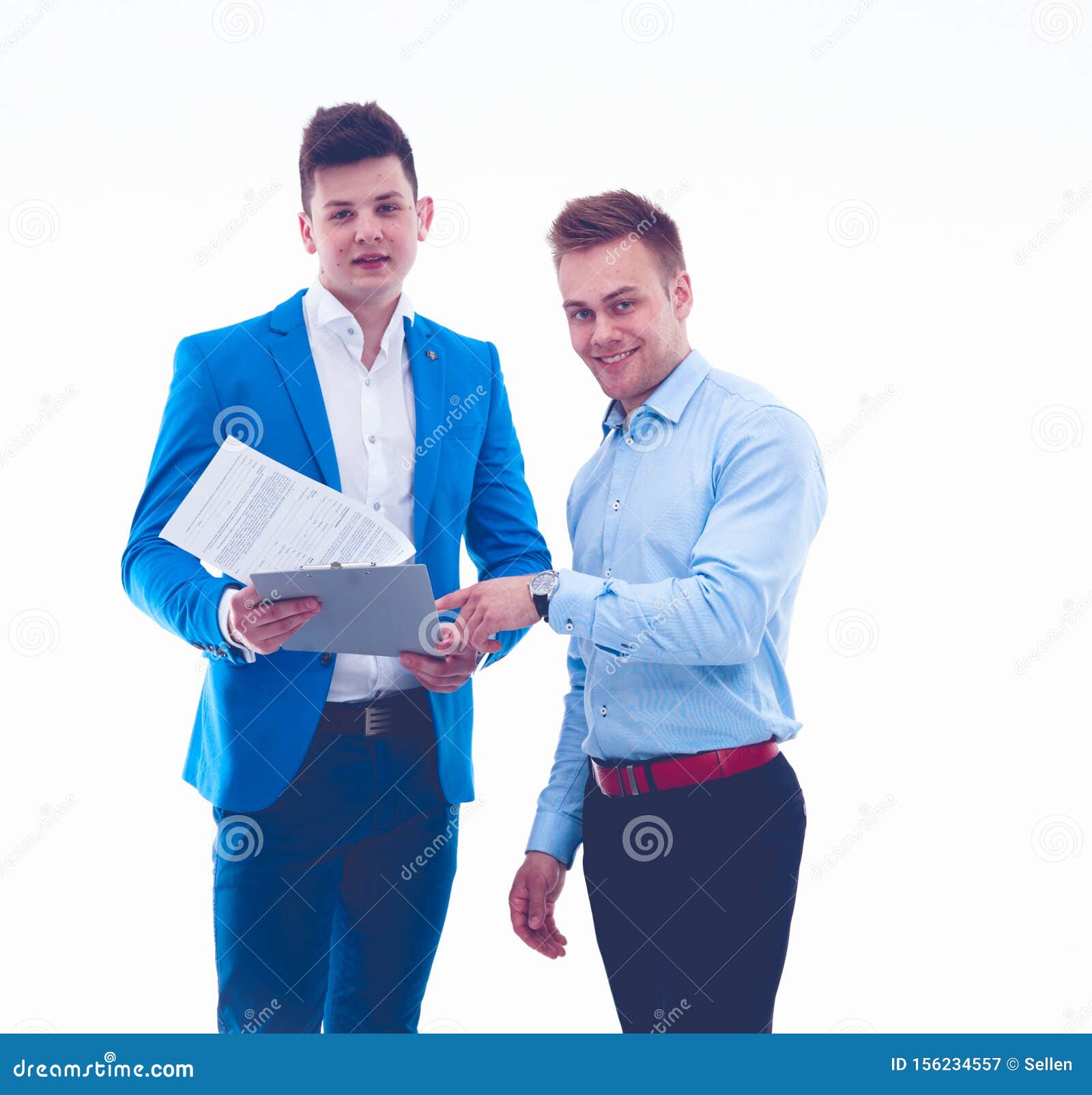 Portrait of Two Business Men Standing Together Stock Image - Image of ...