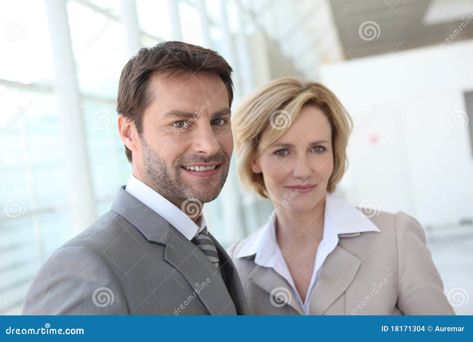 Portrait of Two Business People Indoors Stock Photo - Image of director ...