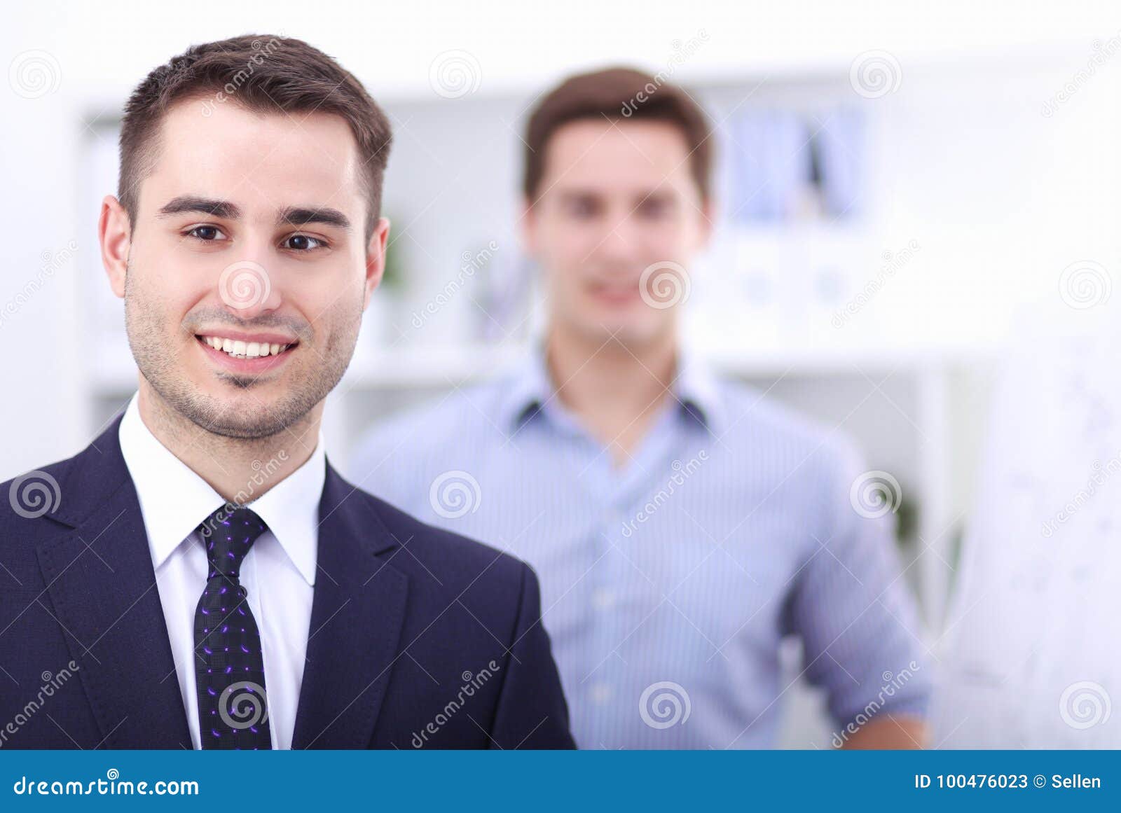 Portrait of Two Businessmen Standing Together Stock Image - Image of ...