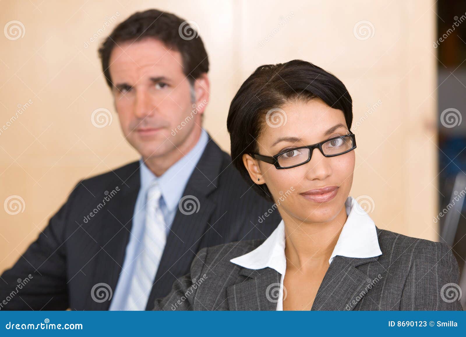 Portrait of Two Businesspeople Stock Image - Image of team ...