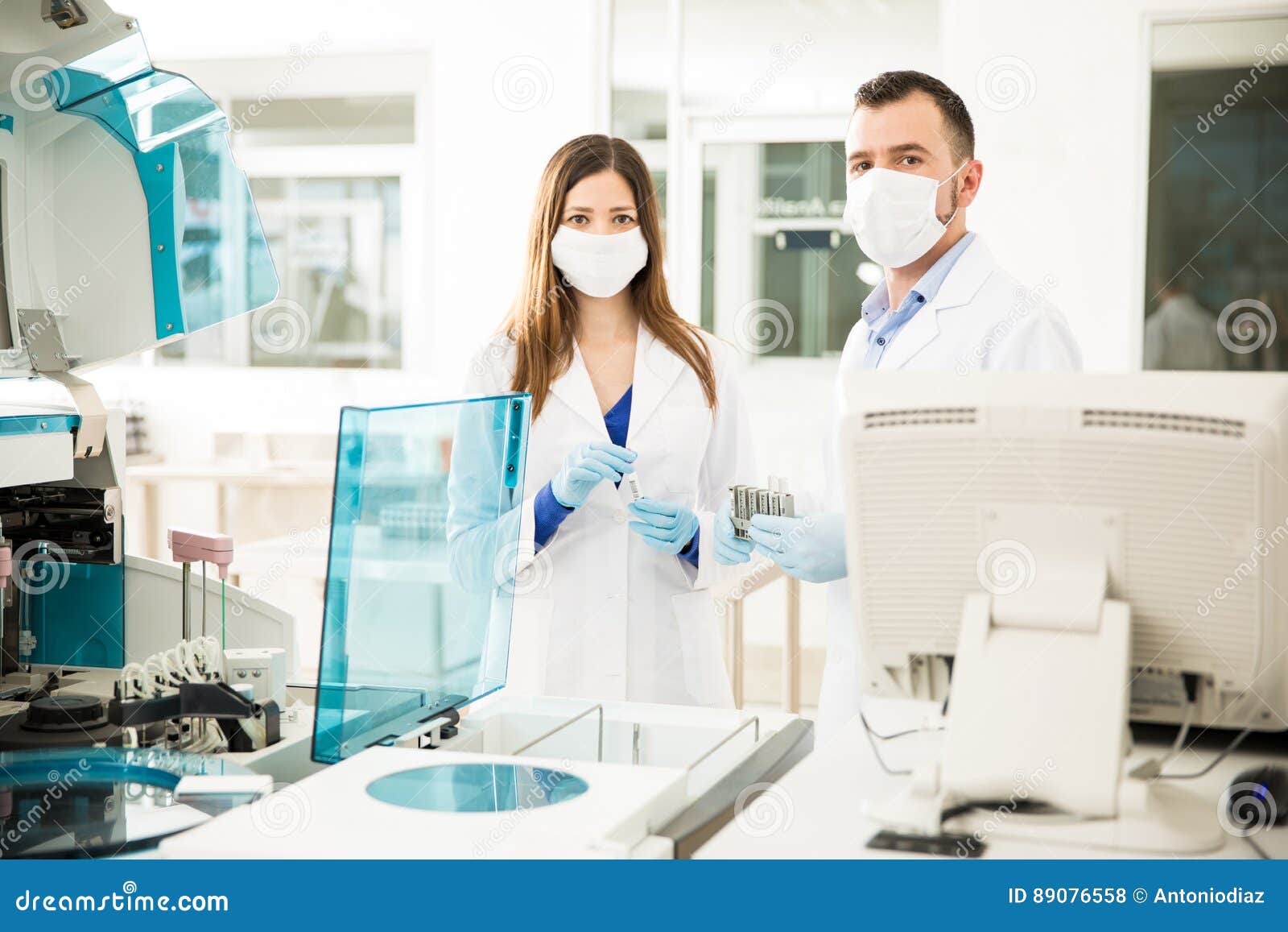 Portrait of Two Chemists at Work in a Lab Stock Photo - Image of ...