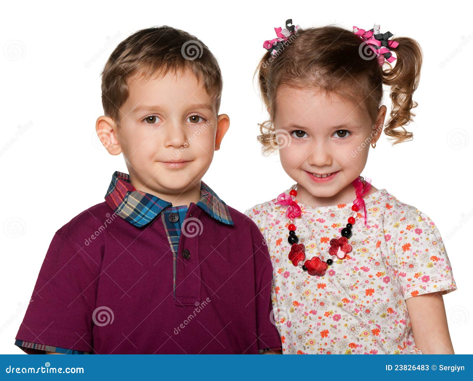 Portrait of two children stock image. Image of children - 23826483