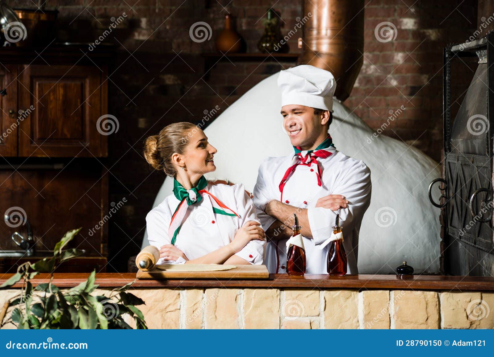 Portrait of two cooks stock photo. Image of business - 28790150