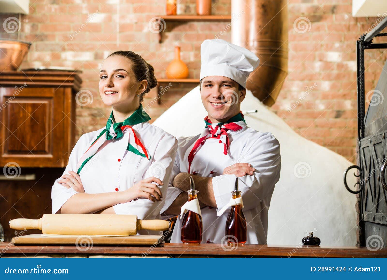 Portrait of two cooks stock photo. Image of busy, occupation - 28991424