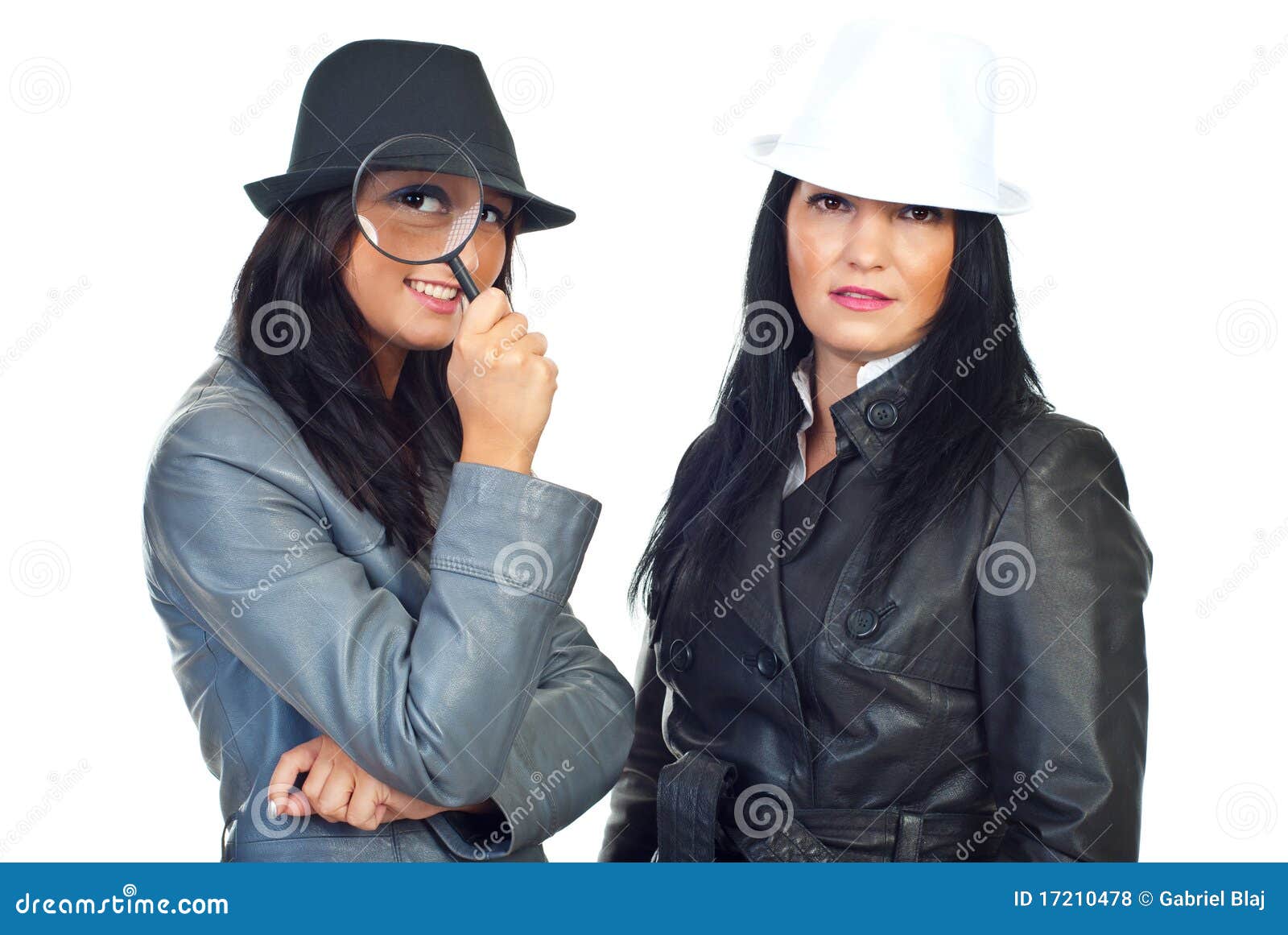 Portrait of Two Detectives Women Stock Photo - Image of black, modern ...