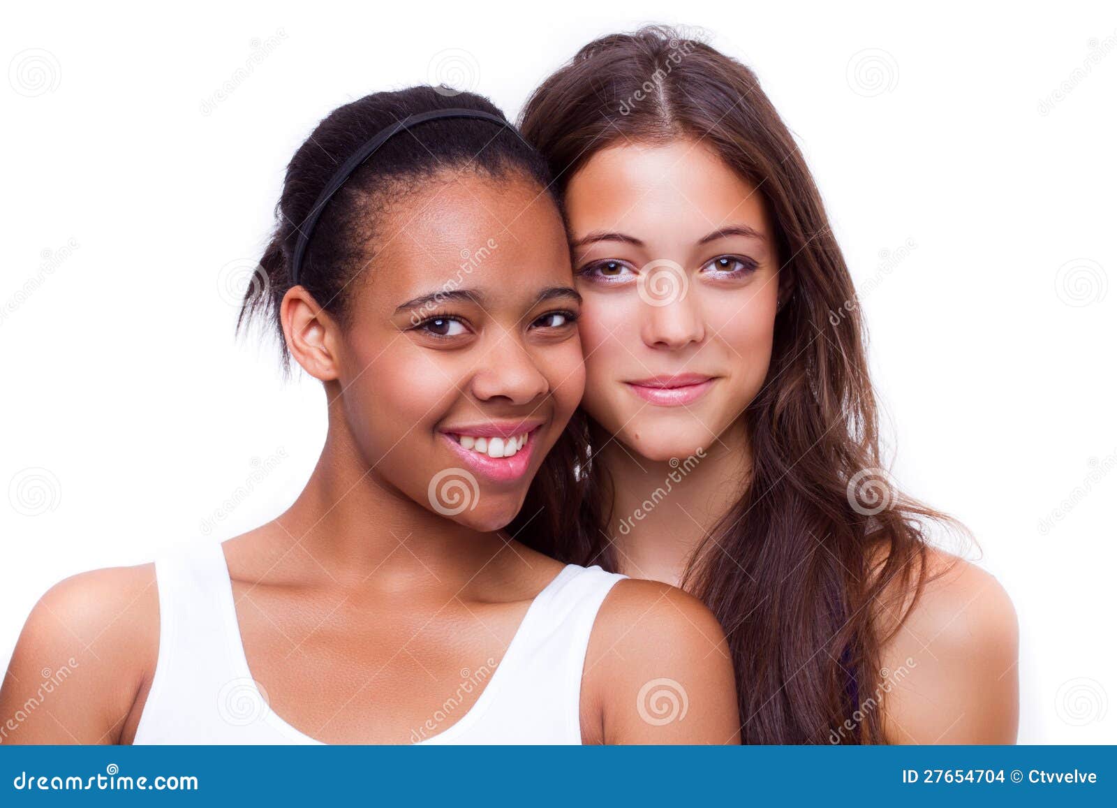 Portrait Of Two Different Nationalities Girls Stock Photography ...