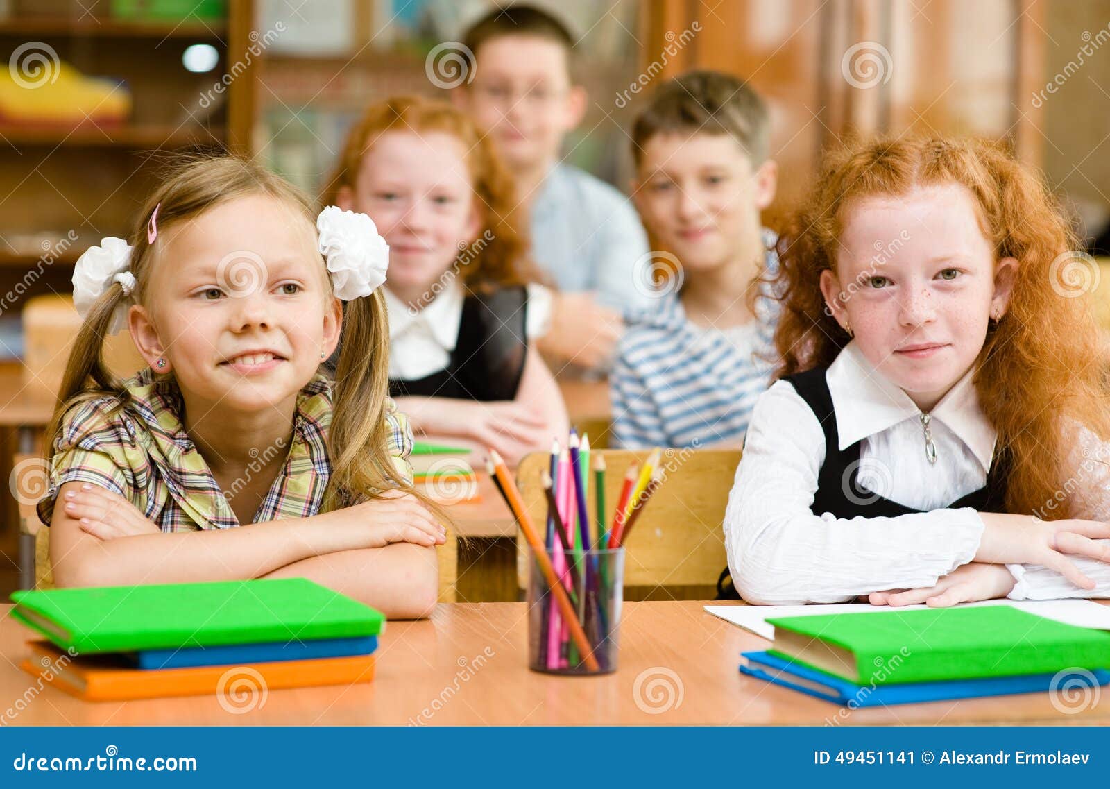 Portrait Of Diligent Girl Student University Or College With Col ...