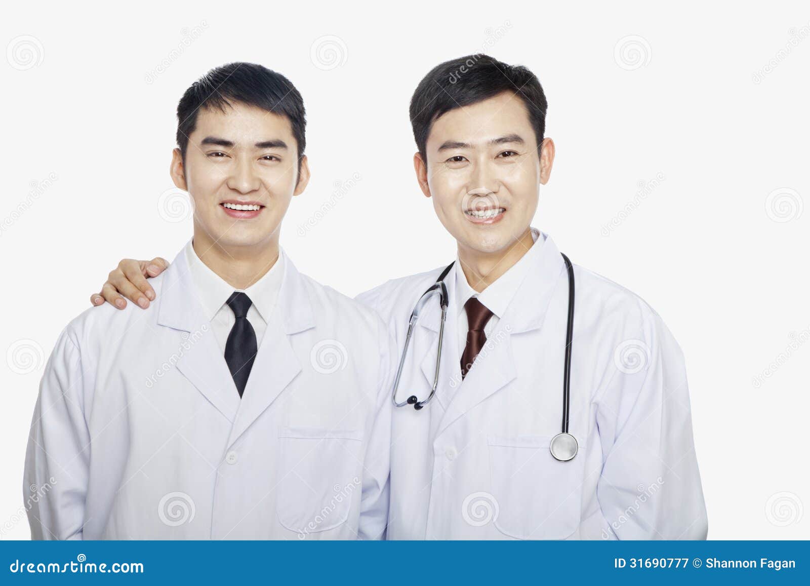 Portrait of Two Doctors, Studio Shot Stock Image - Image of portrait ...