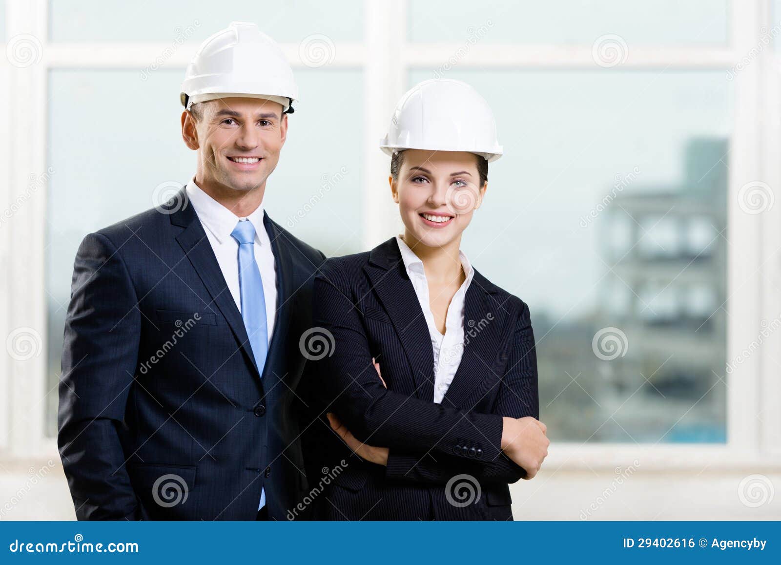 Portrait of two engineers stock photo. Image of construction - 29402616